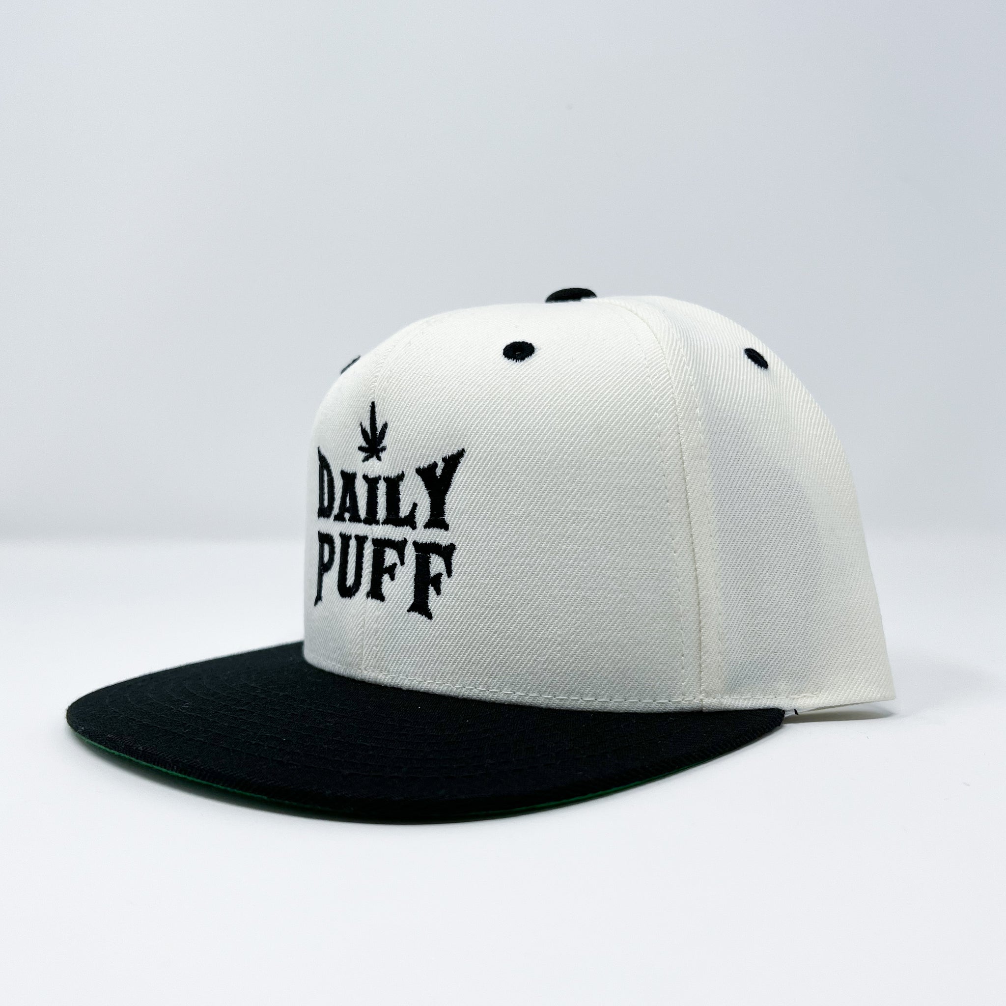 DAILY PUFF OG LOGO 2-TONE BLACK AND WHITE PREMIUM SNAPBACK – DPLA
